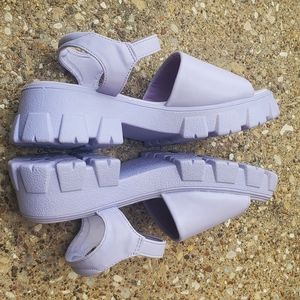 Shoes | Purple Pastel Flange Platform Sandals Womens 8 | Poshmark
